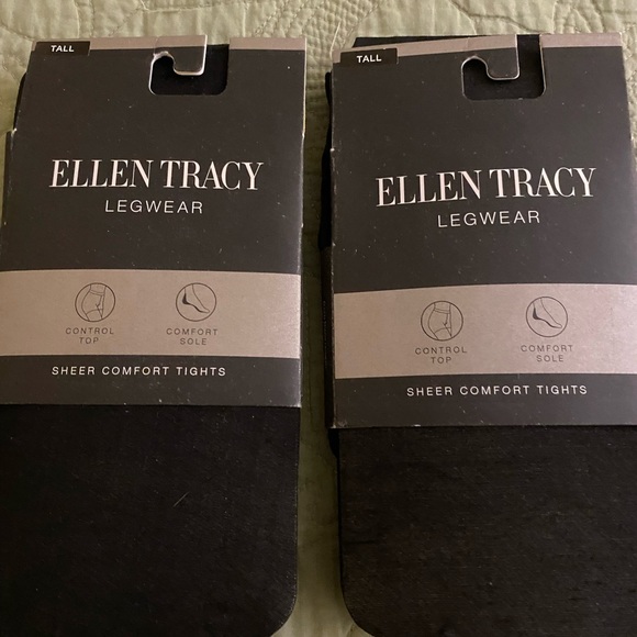 Ellen Tracy | Accessories | Ellen Tracy 2 Pair Black Sheer Comfort ...